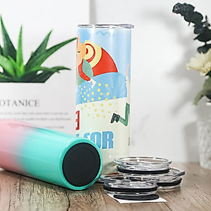 AGH 4PCS Splash Proof Lids & Silicone Bottoms for Sublimation Tumblers 20 oz Skinny Straight, 2.7 Inch Tumbler Replacement Splash Resistant Lids Covers, 2.2 Inch Protective Anti-Slip Rubber Coaster