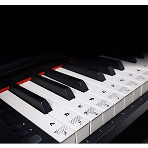 Piano Keyboard Stickers for Beginners 88/61/54/49/37 Key. Large Bold Letter Piano Stickers Perfect for kids Learning Piano, Transparent and Removable