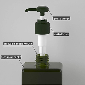 Refillable Pump Bottles - Set of 2-250ml & 450ml (8.5oz/250ml (Green))