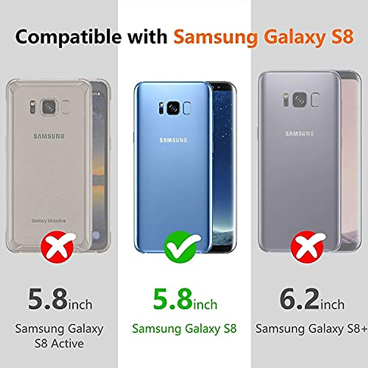 LeYi for Samsung Galaxy S8 Case [Not Fit S8 Plus], Galaxy S8 Phone Cases with [2 PCS] 3D Curved Screen Protector, [Military-Grade] Protective Case Cover with Ring Kickstand for Samsung S8, Black