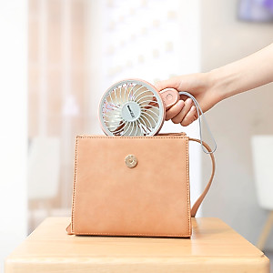 GeekAire 3.5 inch Rechargeable Mini Handheld Desk Portable Purse Travel Fan (Pink)
