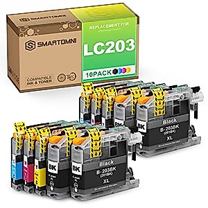 S SMARTOMNI Compatible LC203 LC201 Ink Cartridge Replacement for Brother LC203 XL LC201 XL for MFC-J460DW J480DW J485DW J680DW J880DW J885DW J4320DW J4420DW J4620DW J5620DW J5520DW J5720DW (10 Pack)