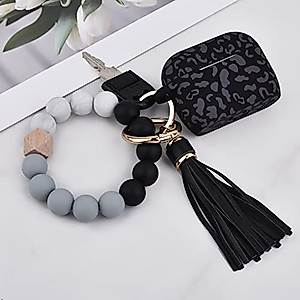 Case for Airpods 3 (2021), Filoto Silicone Airpod 3rd Generation Case Cover with Bracelet Keychain, Cute Protective Case for Apple Air Pod 3 Wireless Charging Case Women Girl (Dark Leopard)