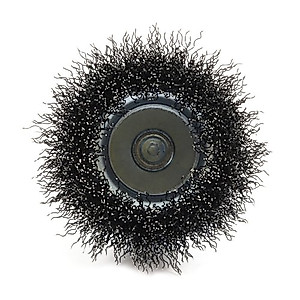 Forney 72731 Wire Cup Brush, Coarse Crimped with 1/4-Inch Hex Shank, 3-Inch-by-.012-Inch, 1 Pack , Metal Grey