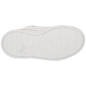 PUMA Carina Sneaker, White White Silver, 3 US Unisex Little Kid