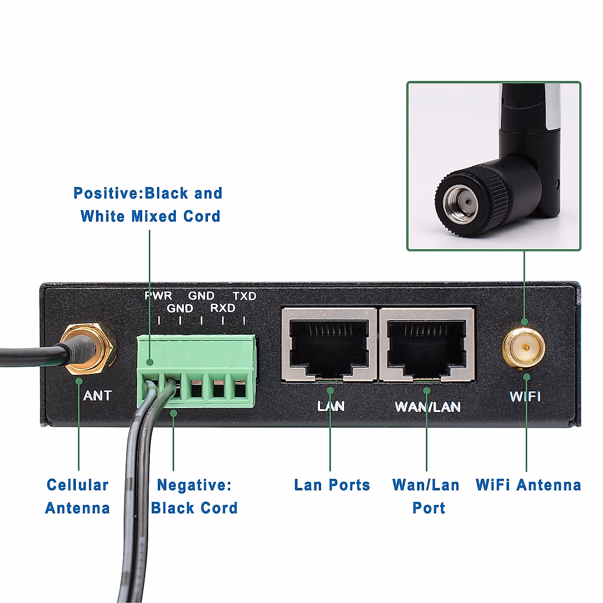 4G VPN Router, Industrial 4G LTE WiFi Router 3G/4G Yeacomm YF325 Wireless Modem Router Unlocked with Dual Sim Card Slot, External Antenna Cellular Modem in North/South America, NOT for Verizon