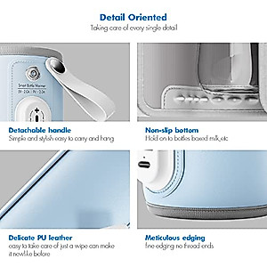 Portable Bottle Warmer, Baby Milk Heat Keeper with LED Display, USB Warmer Bottle for Car Travel, Bottles Warmers on The go (Blue)