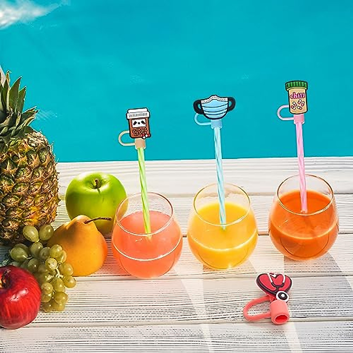 Straw Cover Cap for Stanley Cup, Reusable 8mm Straw Topper for Stanley 30&40 Oz Tumbler, Cute Straw Tip Covers for Stanley Cups Accessories (Medical)