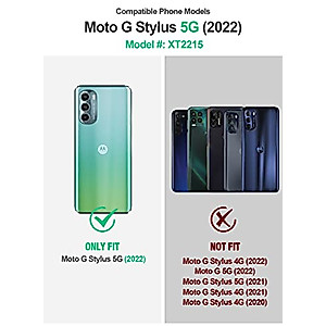 Poetic Guardian Case Designed for Motorola Moto G Stylus 5G (2022) Model #: XT2215, [6FT Mil-Grade Drop Tested], Full-Body Hybrid Shockproof Bumper Cover with Built-in Screen Protector, Black