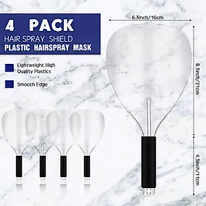Flutesan 4 PCS Reusable Plastic Face Protector Masks with Sponge Handle for Hair Cutting, Spraying, Makeup Application
