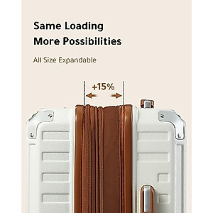 LUGGEX Carry On Luggage 22x14x9 Airline Approved - PC Expandable Hardside Luggage with Spinner Wheels - 4 Metal Corner Hassle-Free Travel