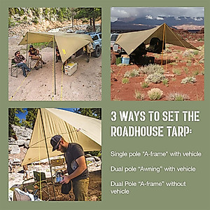 SJK Roadhouse Tarp, Hunting Camping & Overland Shelter Protects from Rain & Sun, Highlander