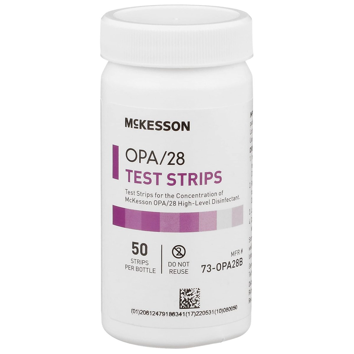 McKesson OPA/28 Test Strips for Concentration Indicator, Single Use, 50 Count, 1 Pack