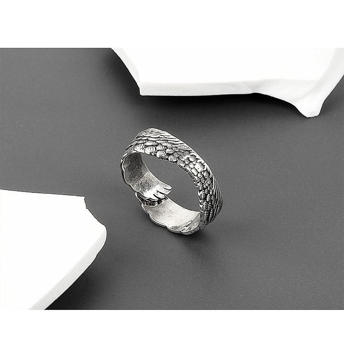 925 Sterling Silver Ring, Wings, Adjustable Women'S Open Ring Thai Silver-R1073