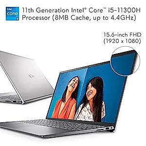 Dell Inspiron 15 5510 15.6 Inch Laptop Computer - Full HD (1920 x 1080) Display - Intel Core i5-11320H, 8GB DDR4 RAM, 512GB SSD, Intel Iris Xe Graphics, Windows 11 Home - Platinum Silver