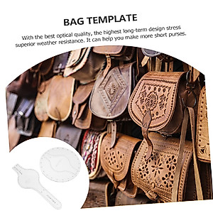 TEHAUX 2pcs Leather Pattern Template Transparent Wallet Stencil DIY Purse Tool Wallet Leather Pattern Stencil Leather Patterns Templates DIY Material Coin Purse Acrylic Handmade Supplies