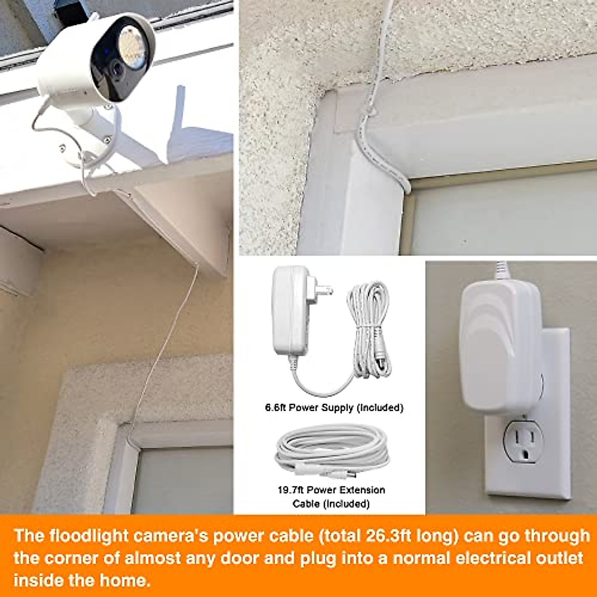 TOUCAN Outdoor Floodlight Security Camera, Plug-in Power, Bright LED Light, Night Vision, Radar Motion Detection, 2-Way Audio, Works with Alexa & Google Home, 1080P HD Video, No Subscription Required