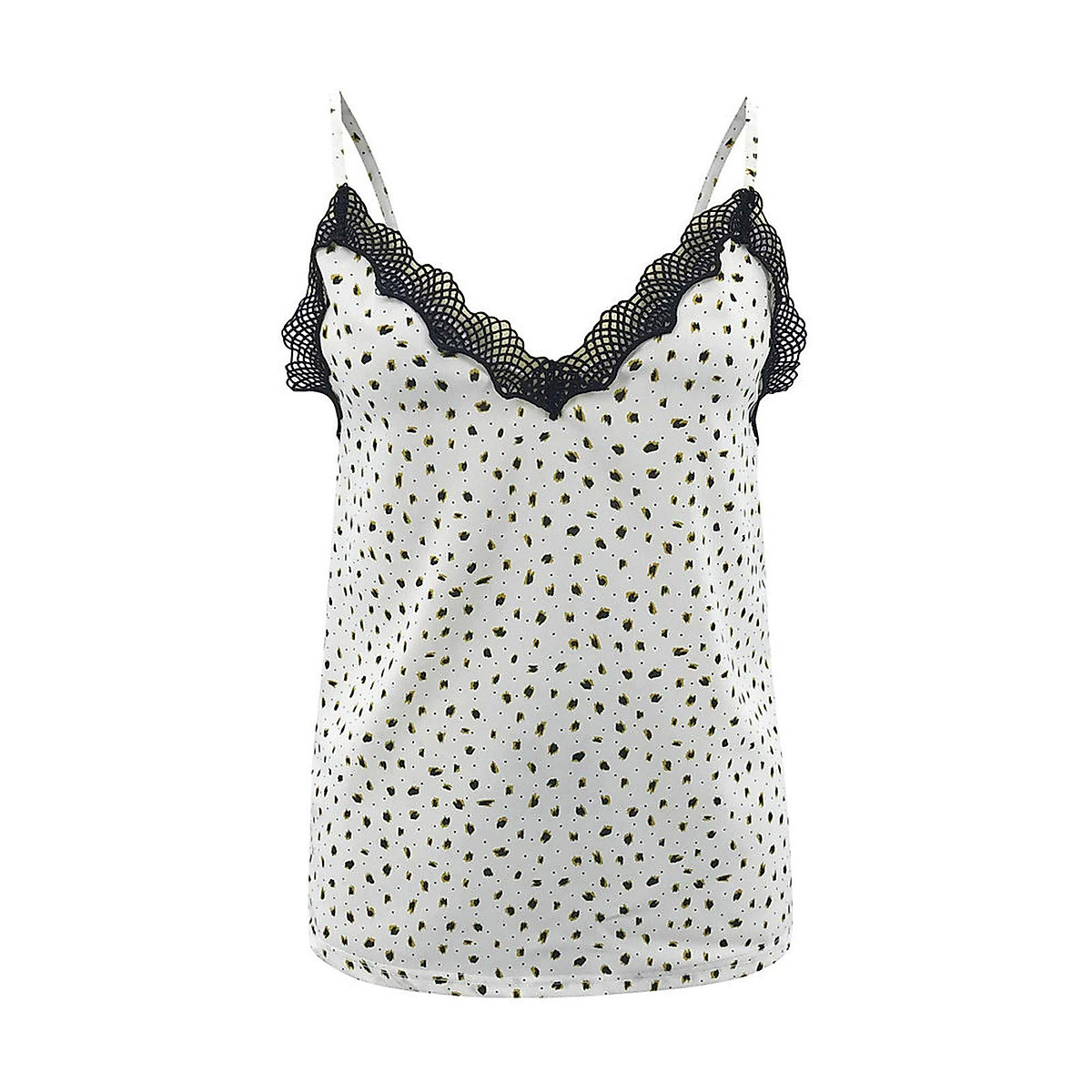 Padaleks Women's Sleeveless Camisole Cami Tank Top V Neck Lace Tops Casual Loose Flowy Shirts Blouses Clubwear