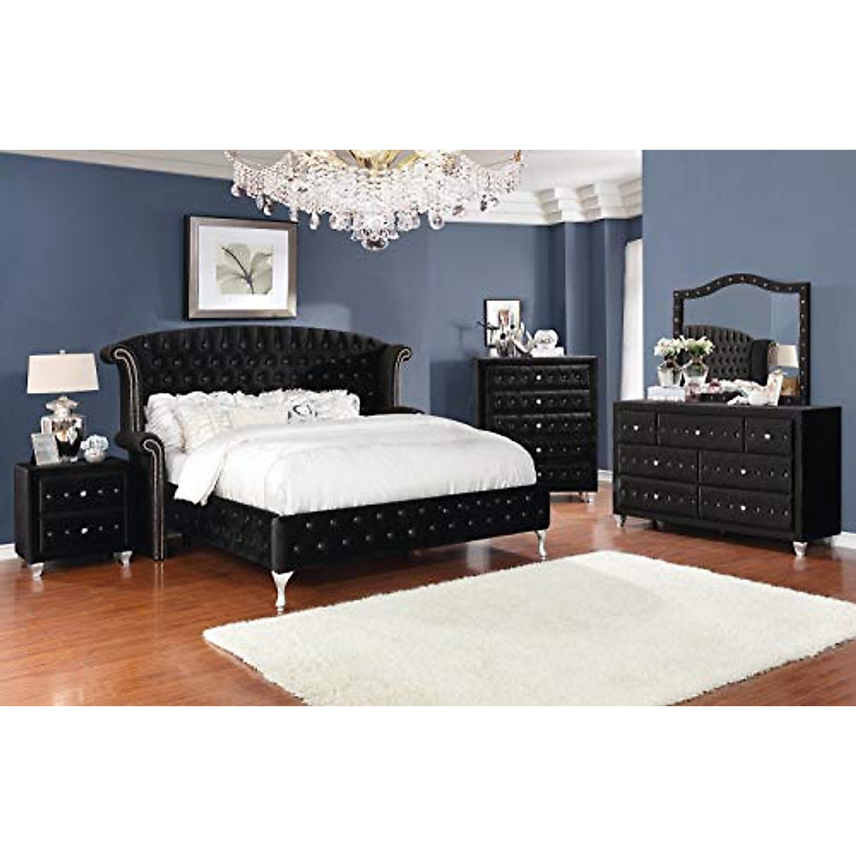 Coaster Furniture Deanna 7-Drawer Rectangular Black Dresser 20" D x 37.75" H 206103