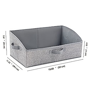 Sweejar 4-Pack Closet Storage Bins，Storage Baskets for Shelves，Clothes Storage Boxes，Collapsible Trapezoid Storage Bins，Fabric Bins and Baskets，Gray