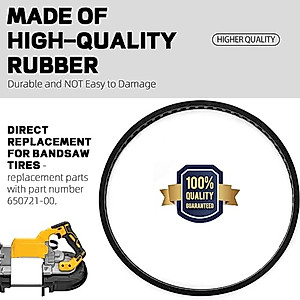 TonGass (2 Pack) Bandsaw Rubber Tires Replacement (650721-00) Compatible with Dewalt DWM120 A02807 DCS374 DW328K