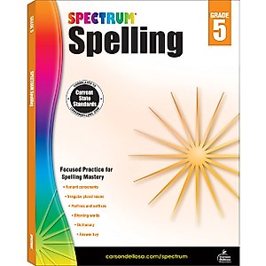 Spectrum 5th Grade Spelling Workbooks, Ages 10 to 11, Spelling Grade 5 Workbooks Covering Vowels, Blends & Digraphs, Practice Building Spelling Skills, Vocabulary, and Dictionary Skills