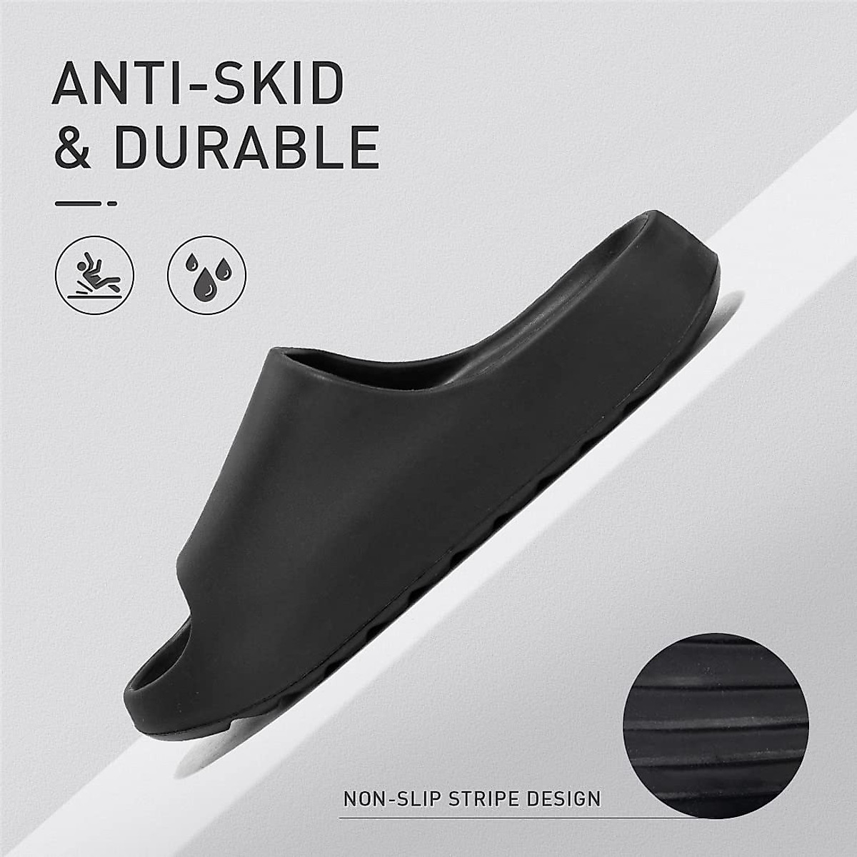 Cloud Slides for Women and Men, Pillow Slippers, Non-Slip Quick Drying Soft Lightweight Shower Shoes, Thick Sole Open Toe Slides Sandals for Indoor & Outdoor