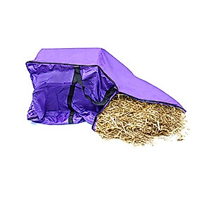 QWORK Hay Bale Storage Bag, 420D Horse and Livestock Hay Bale Bag, Large Tote Waterproof Collapsible Bag Hay Bale Tote Bag with Zipper