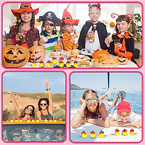 Siifert 36 Pcs Duck Keychain Bulk Cowboy Cowgirl Duck Party Favors Resin Tiny Duck Keychain with Cowboy Hat Sunglasses Charms Pendant for Kids Gift Halloween Birthday Baby Shower (Yellow,Rose Red)