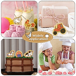 8 Pcs Farm Animal Cookie Cutters with Plunger Stamps Set 3D Pig Chicken Sheep Cow Horse Truck Cookie Stamp and Cutter Funny Cartoon Farm Theme Biscuit Baking Mold for Treats DIY Cookie Cake Supplies