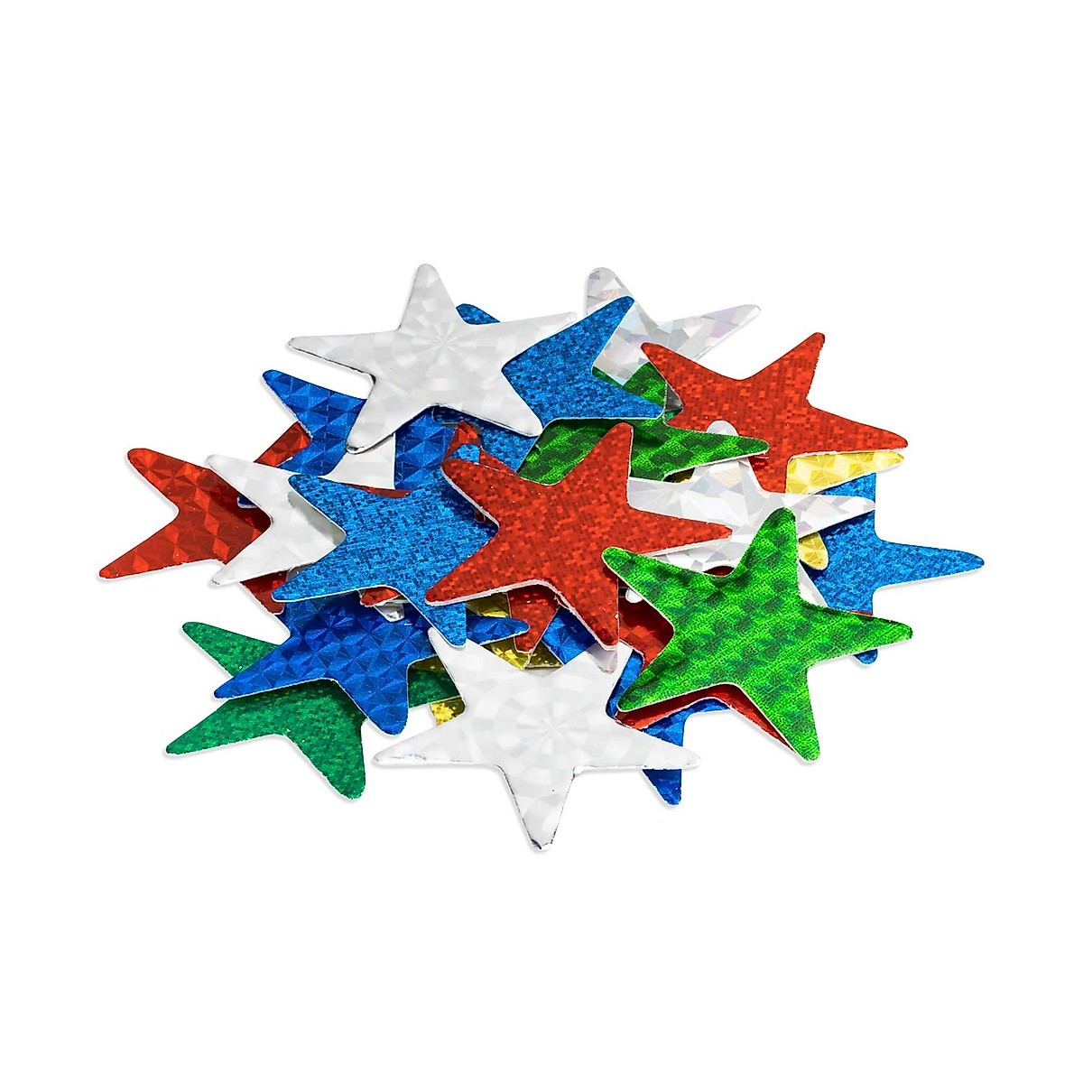 Hygloss Products Holographic Shape Cut-Outs, Sparkly Card Stock Stars in Assorted Designs and Colors, 2-Inch, 30 Per Pack