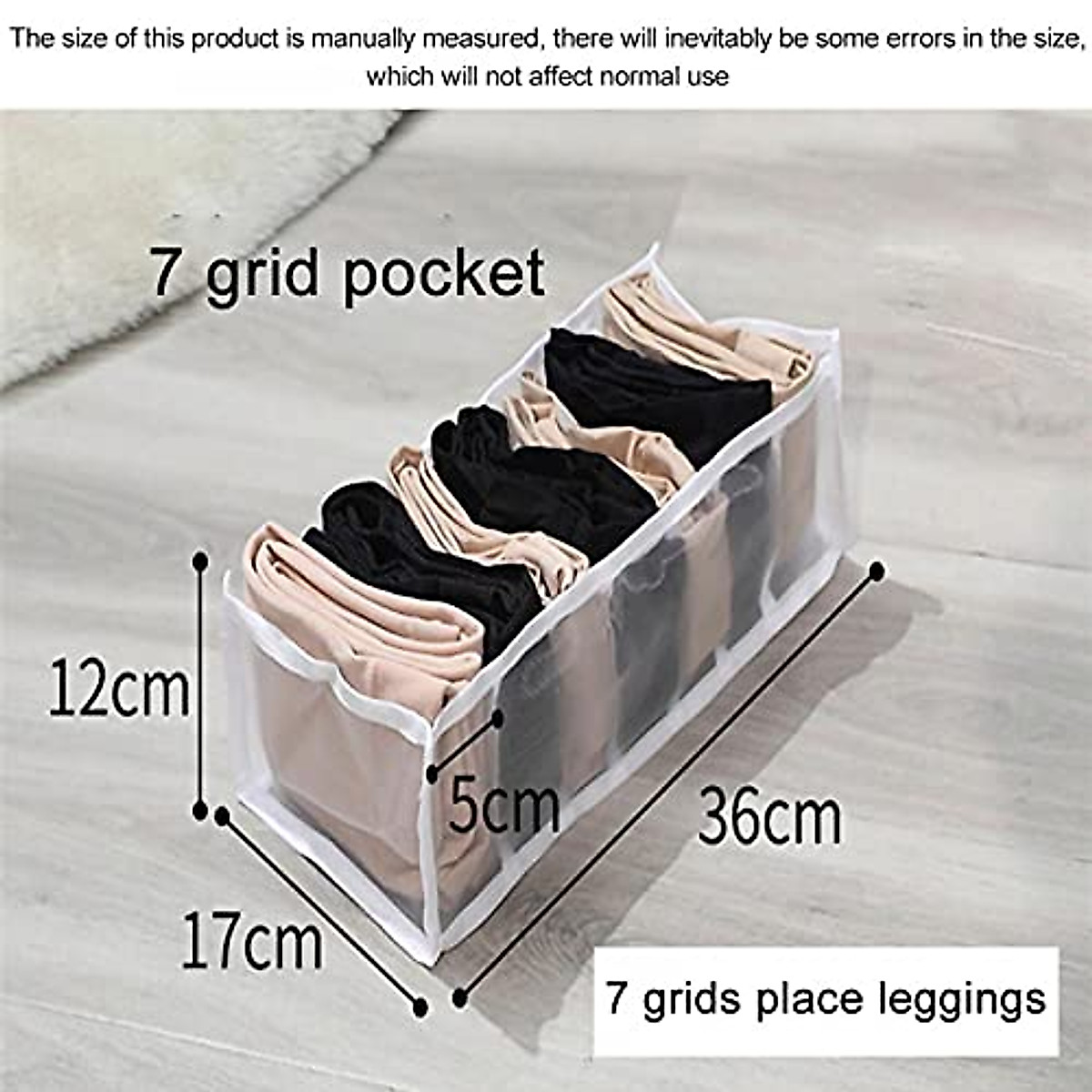 JEK Underwear Drawer Organizer, 3 Sets Closet Storage Boxes Dresser Drawer Organizers for Underwear, Socks, Clothes, Stockings, Scarves, Ties and Bras
