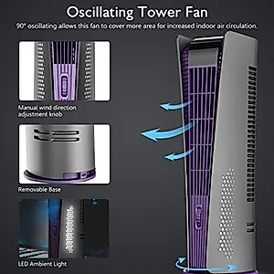 SISMEL Small Bladeless Tower Fan Bladeless Desk Fan, 2pcs