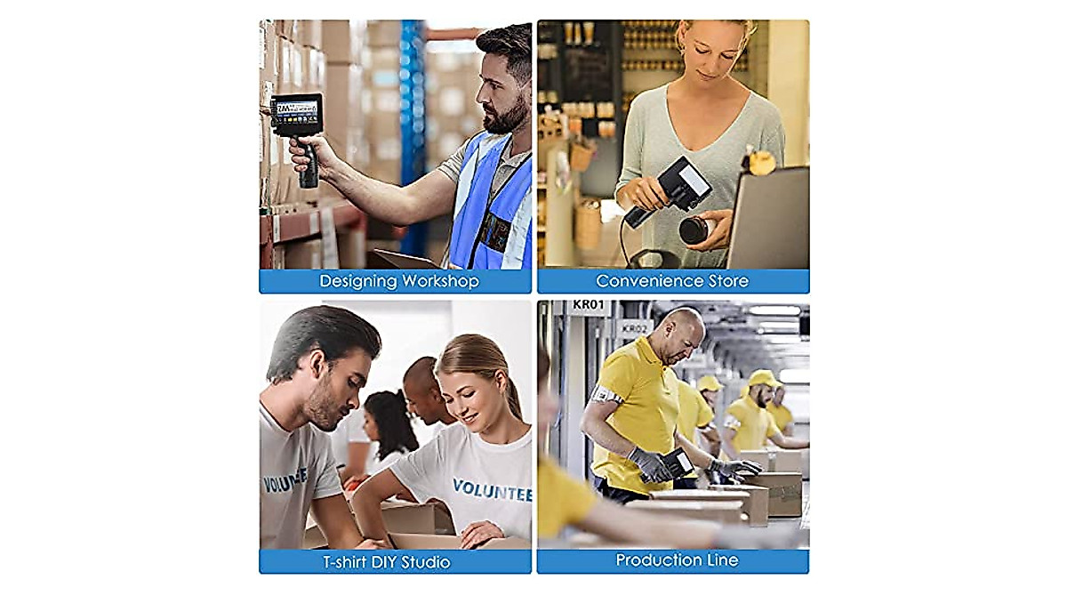Portable Handheld Inkjet Printer with HD Touch Screen - Precise Printing
