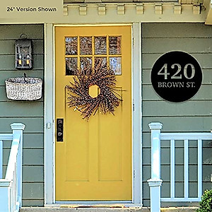 Round House Number and Street Name Personalized Solid Steel Decorative Address Marker House Accent Sign