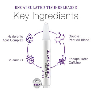 SBLA Beauty Facial Instant Sculpting Wand, Advanced Anti-Aging Serum, Smoothing, Skin Tightening, Brightening All Skin Types & Reducing Lines & Wrinkles 0.23 Fl Oz / 6.8mL (100 doses)