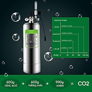 ZRDR 4L Co2 Generator System with Dual Gauge Display Pressure Gauge,DIY Co2 Generator System Kit, Automatic Pressure Relief Valve Bubble Counter for Plants Aquarium, Stable Output