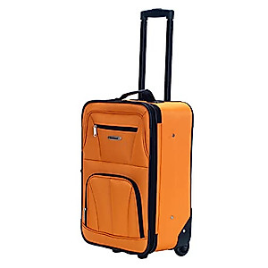 Rockland Fashion Softside Upright Luggage Set,Expandable, Orange, 2-Piece (14/19)