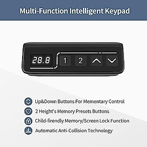 BANTI L-Shaped Electric Standing Desk, 48 Inch Adjustable Height Stand Up Desk with Monitor Stand, Sit Stand Home Office Desk with White Top