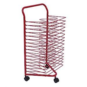 Art Drying Rack, Art Drying Rack For Classroom, Studios Art Drying Rack, Artwork Storage Display Rack W/ Wheels, Mounting Holes, Rounded Corners, Stack Rack For Painting, Drawings(16 Shelves)