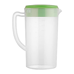 81oz/2.4Litre/0.63 Gallon Plastic Water Pitcher with Lid BPA-FREE Carafes Mix Drinks Water Jug for Hot/Cold Juice Beverage Ice Tea (Green, 81oz)
