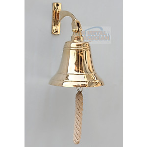Brass Ship Bell Polished Nautical, Heavy Duty Polished Brass Bell, Brass Maritime Duty Watch Ships Bell by The Metal Magician