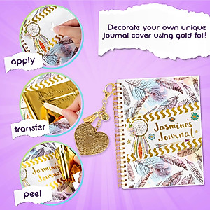 Good Vibes Journal DIY Set by Craft Vibes Only – Personalized Diary - Custom Journals for Girls - Creative Writing Scrapbook Kit - Customize Your Notebook - Pen Included! - Ages 8 & Up