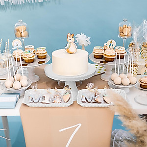 Zhehao 15 Pcs Dessert Table Display Set Tiered Cupcake Stands Serving Tray Plastic 2 Tier 3 Tier Cake Stands Round Cake Stand Candy Fruit Display Tower for Wedding Birthday Party (Silver, White)