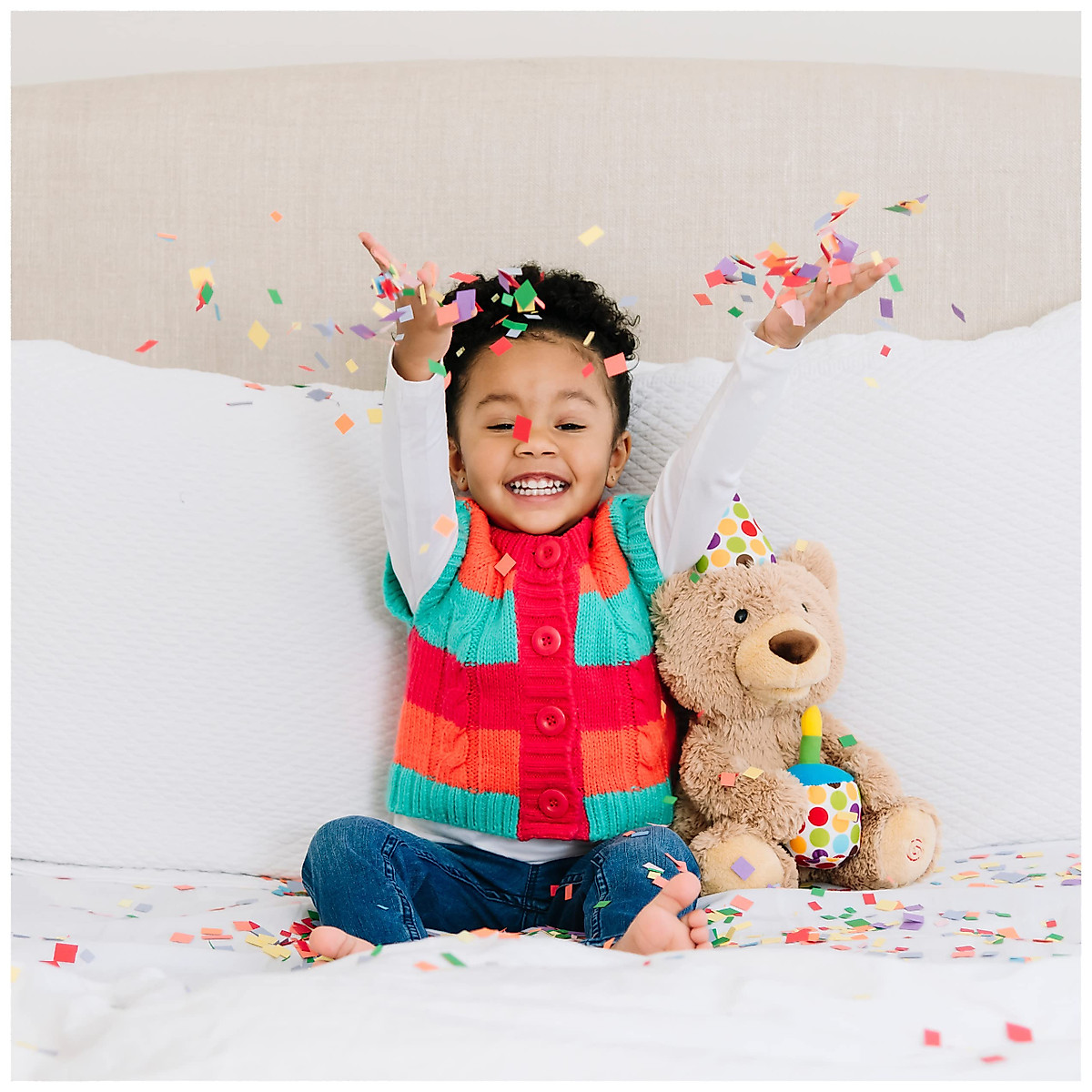 GUND Happy Birthday Teddy Bear Bear Animated Plush Toy, Glow-in-The-Dark Singing Stuffed Animal, Brown, 10”