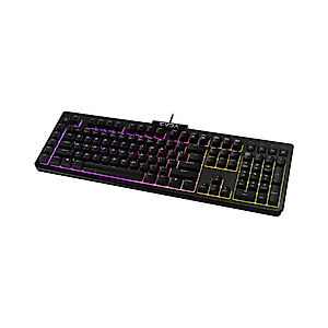 EVGA Z12 RGB Gaming Keyboard, RGB Backlit LED, 5 Programmable Macro Keys, Dedicated Media Keys, Water Resistant, 834-W0-12US-KR, Black