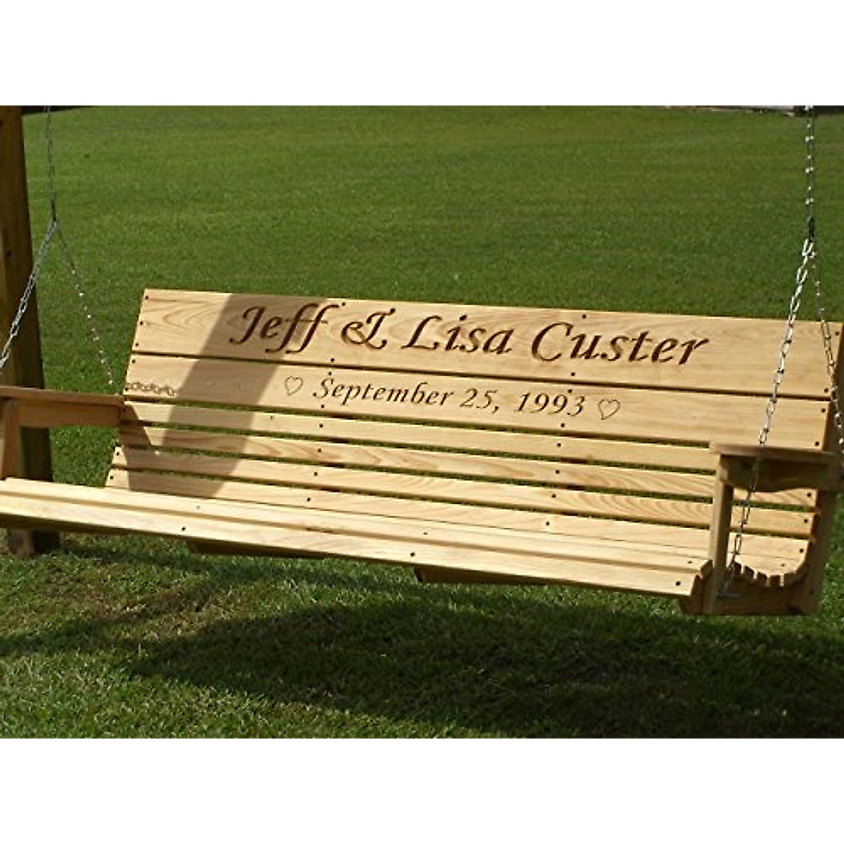 5 Ft Cypress Porch Swing with Custom Engraving