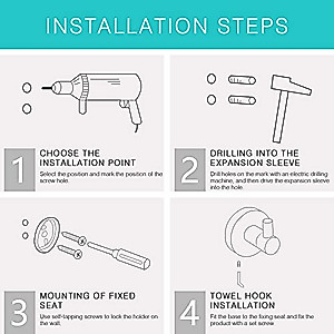 JASSFERRY Single Dual Towel Hooks Wall Mounted Bathroom Closets Coat Clothes Heavy Duty Robe Hook Holder Bathroom, Polished Chrome (Single Hook A)