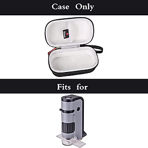 Mchoi Hard Carrying Case for Carson MicroFlip 100x-250x LED and UV Lighted Pocket Microscope, Shockproof, Waterproof, Lightweight, Dustproof, Black, Grey