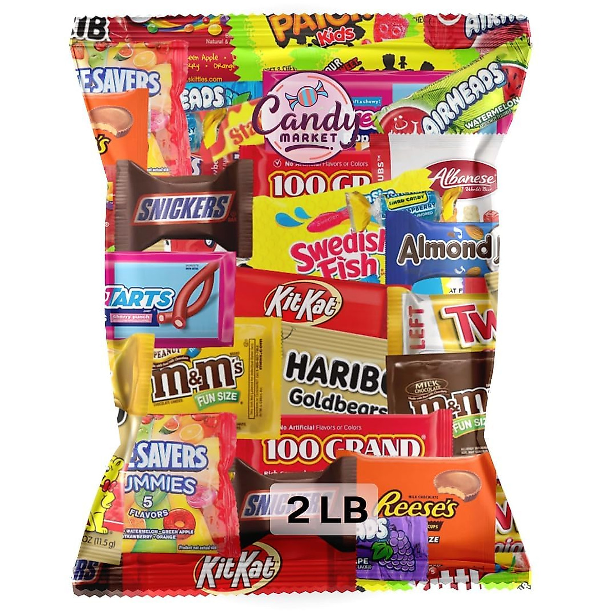Golax Assorted Bulk Chocolate Mix - Snickers, Kit Kat, Milky Way, Twix, Whoopers, Heath & More! By Candy Market (32 Ounces)